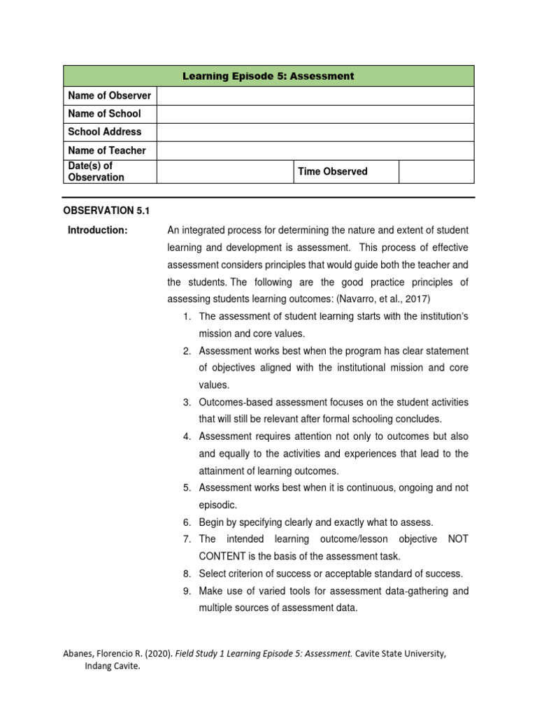 Learning Episode 5 Assessment | PDF | Career & Growth