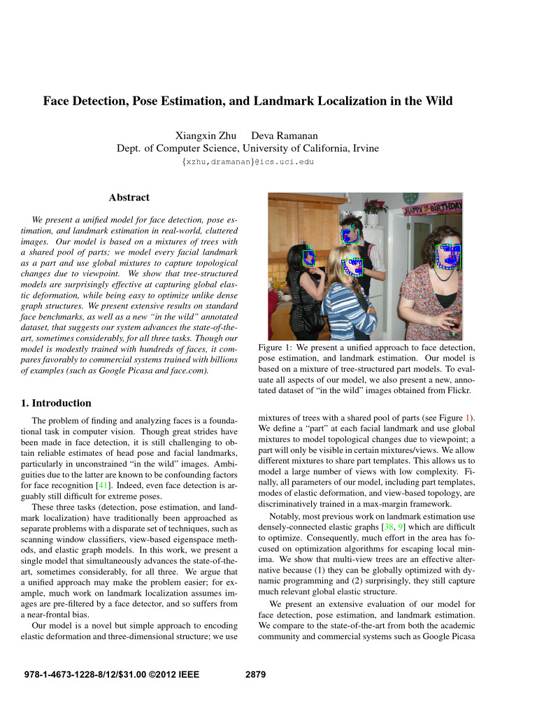 Face Detection, Pose Estimation, and IEEE | PDF | Applied Mathematics | Computational Science
