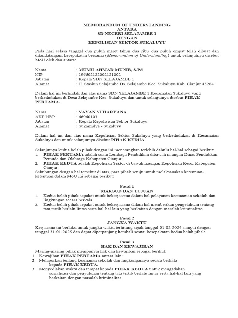 Mou Kepolisian | PDF