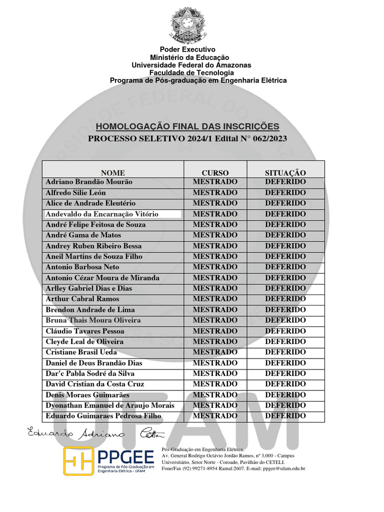 Mestrado Em Engenharia Elétrica Ufam 2024 Pdf
