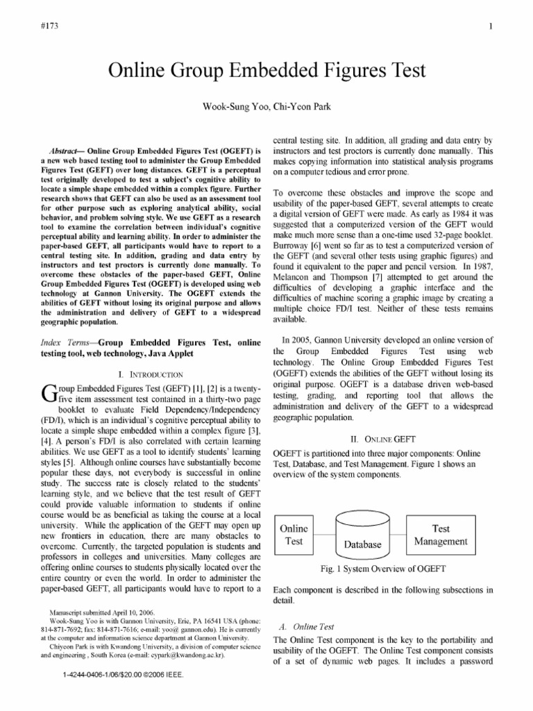 Online Group Embedded Figures Test | PDF | Databases | Educational ...