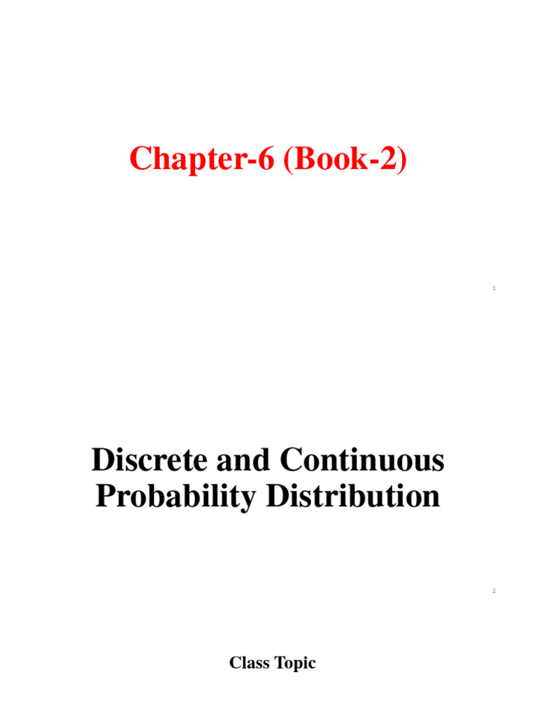 Chapter-6 - Book-2 (Discrete and Continuous Probability Distribution) | PDF | Probability ...