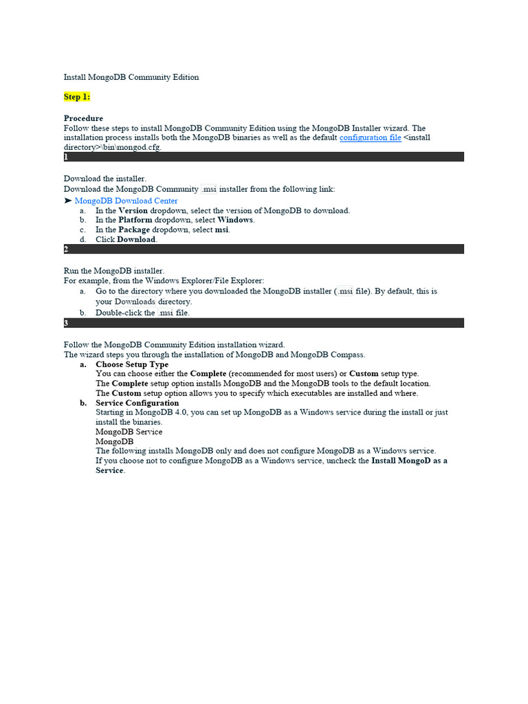 Install MongoDB Community Edition | PDF