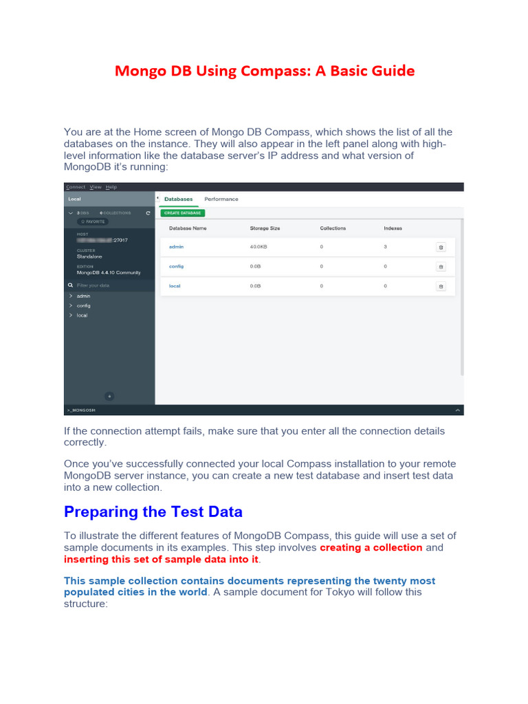 Mongo Db Using Compass Pdf