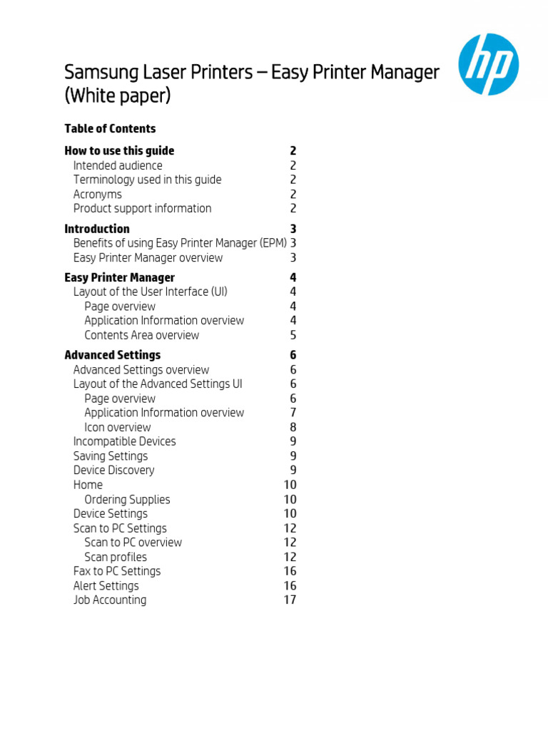 Easy Printer Manager Samsug HP | Download Free PDF | Ip Address | Icon ...