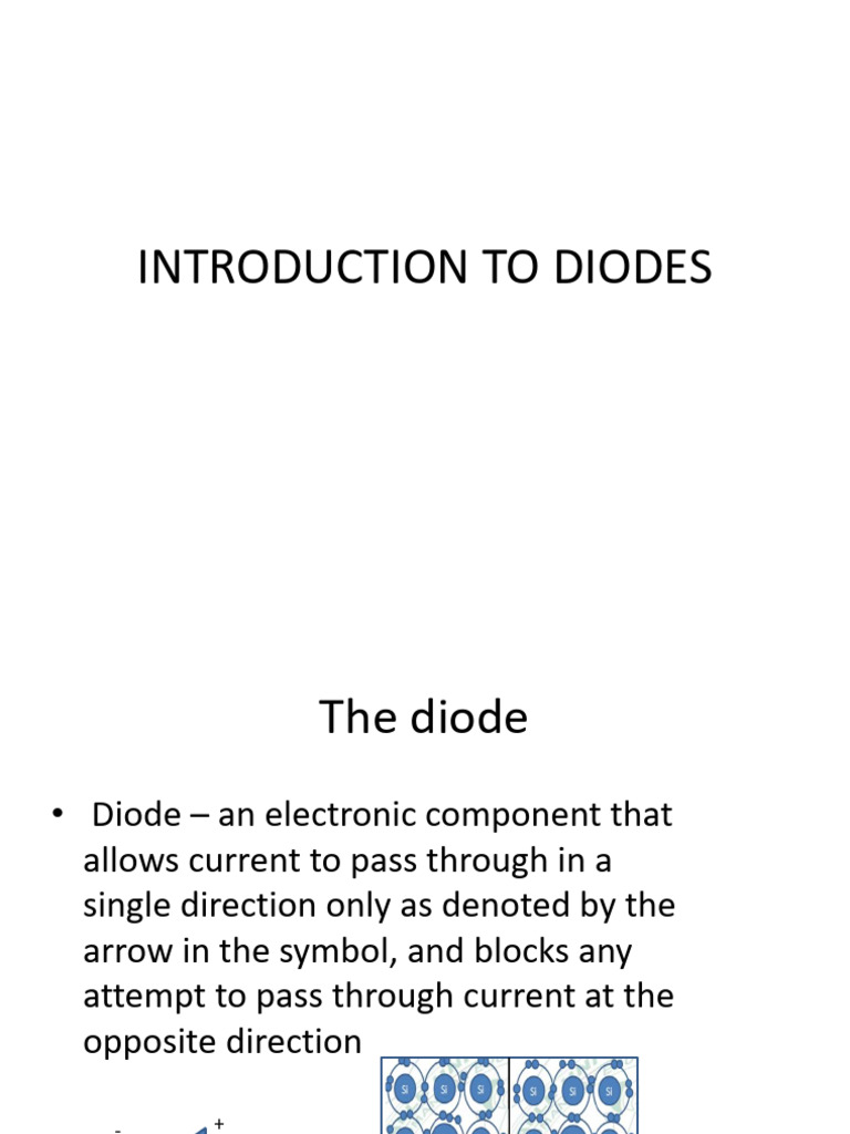 Introduction To Diodes | PDF | P–N Junction | Diode