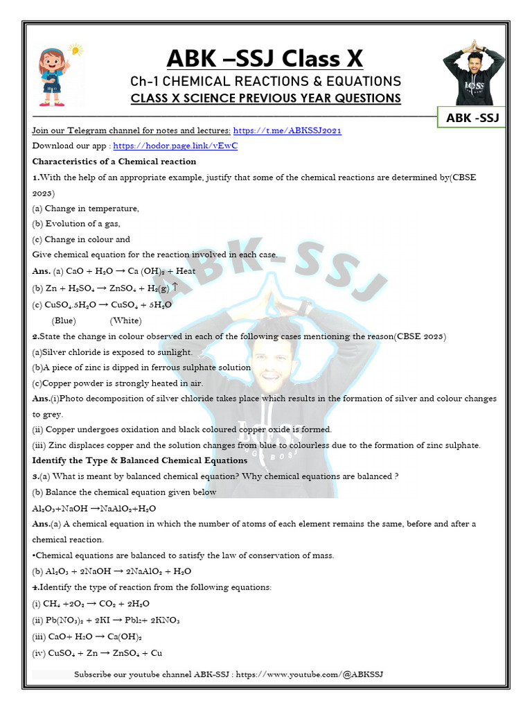ABK - SSJ Question Bank Class 10 Science | PDF