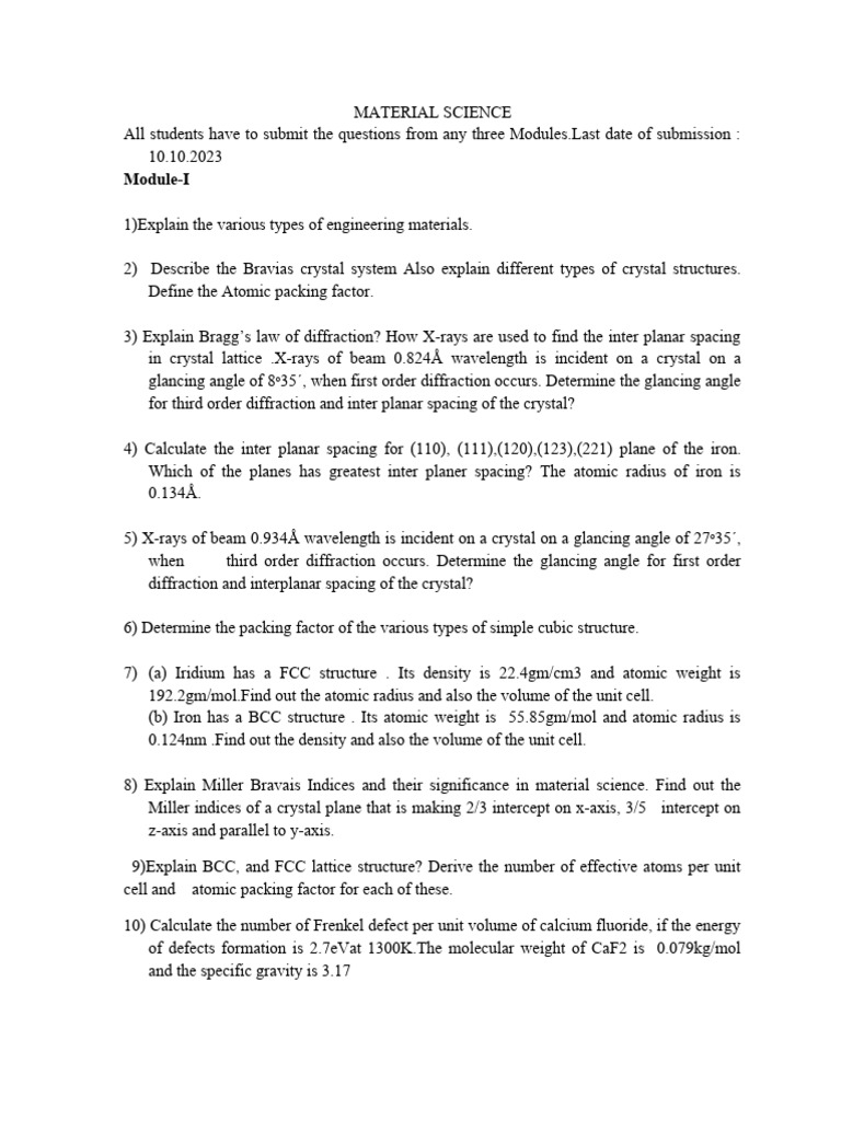 Important Questions Material Science | PDF | Heat Treating | Steel