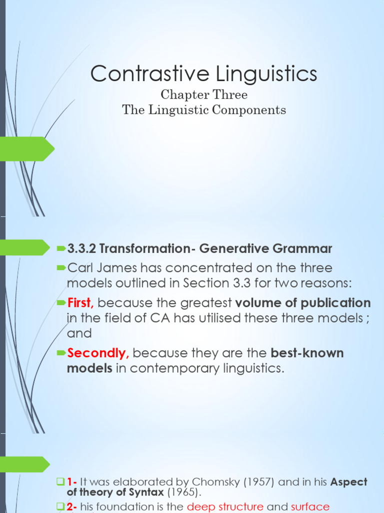 Transformation-Generative Grammar Overview | PDF | Linguistics | Grammar