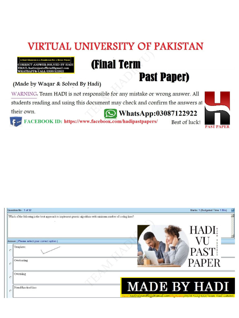 Cs304 Final Term File 5 Solved by Team Hadi | PDF