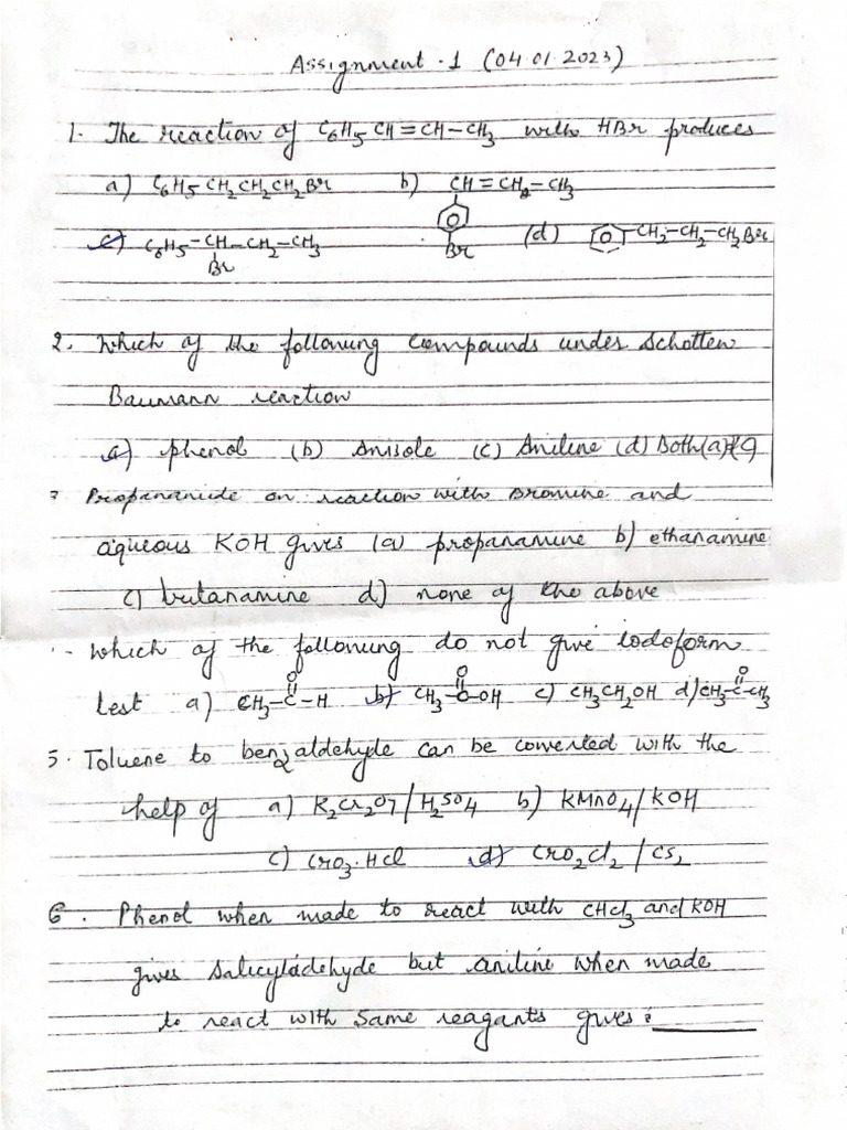 Organic Chemistry Assignment | PDF