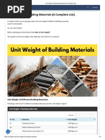 Unit Weight of Basic Construction Materials | PDF
