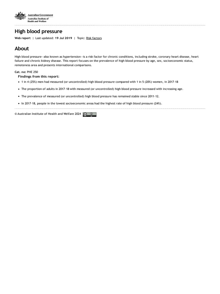 High Blood Pressure | PDF