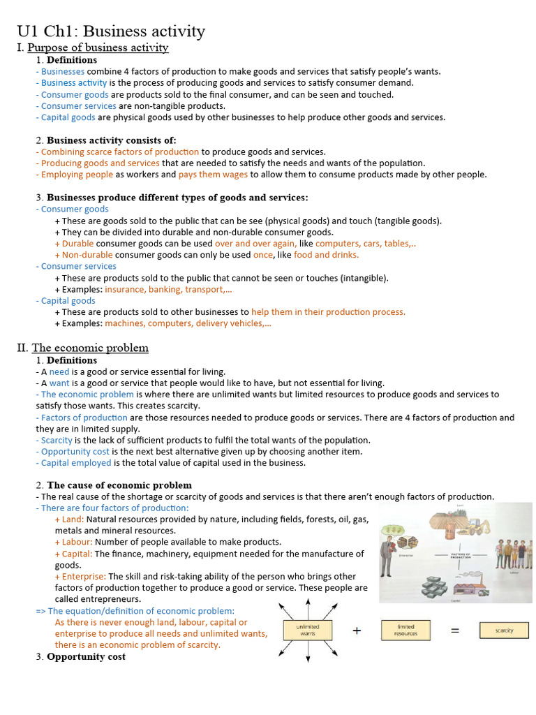 U1 Ch1 Business Activity | PDF