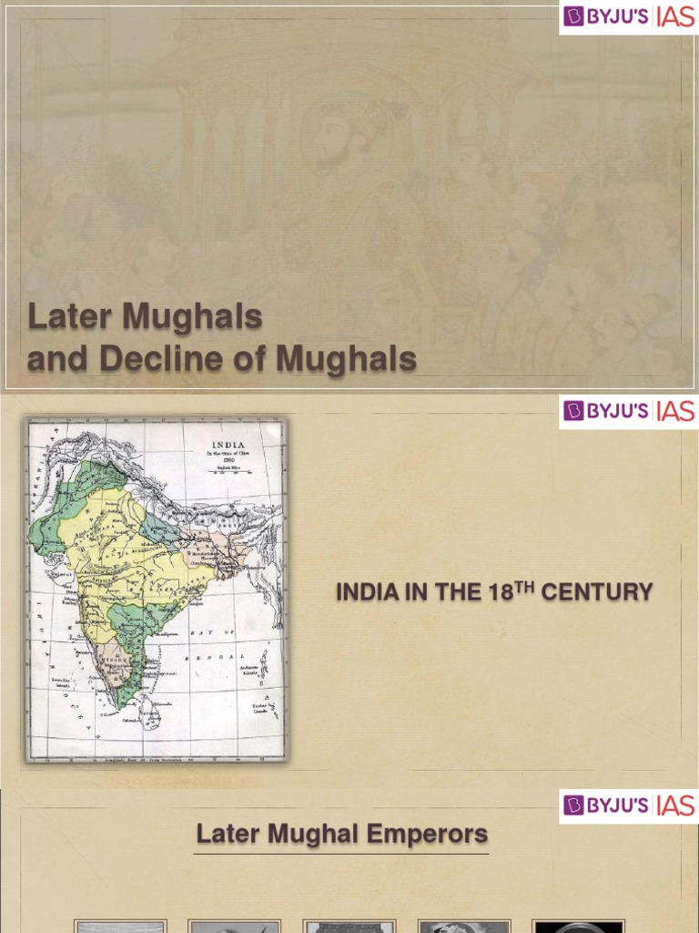 Later Mughals and Decline of Mughals | Download Free PDF | Mughal Empire | Muslim Empires