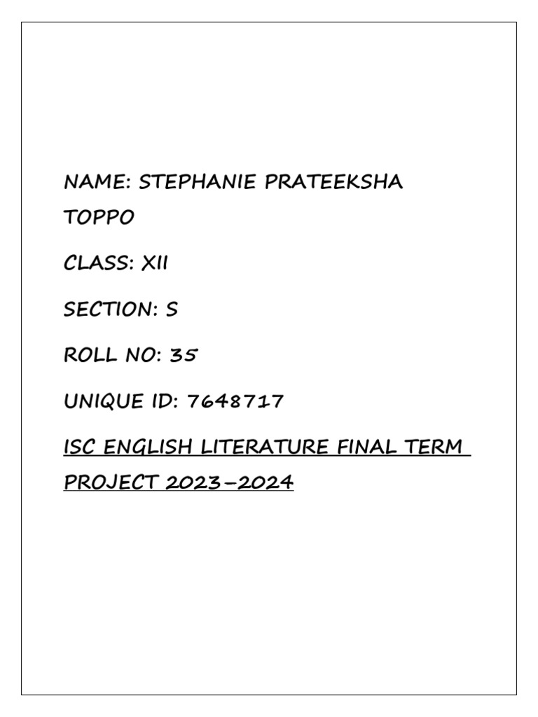 Isc English Literatureproject | PDF | Empathy