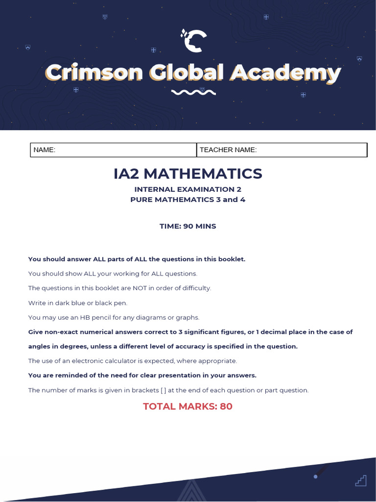 Kami Export - Vincent Lu - International Advanced Level Mathematics - Internal Examination 2 ...
