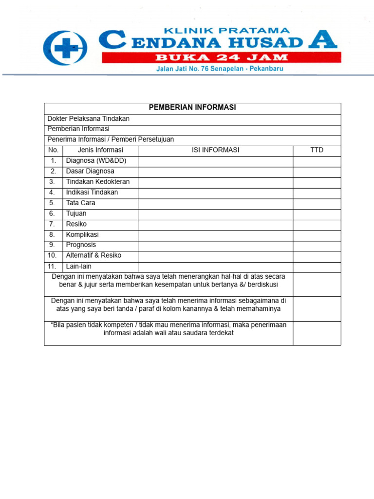 Informed Consent Baru Akre Pemberian Persetujuan Terbaru | PDF