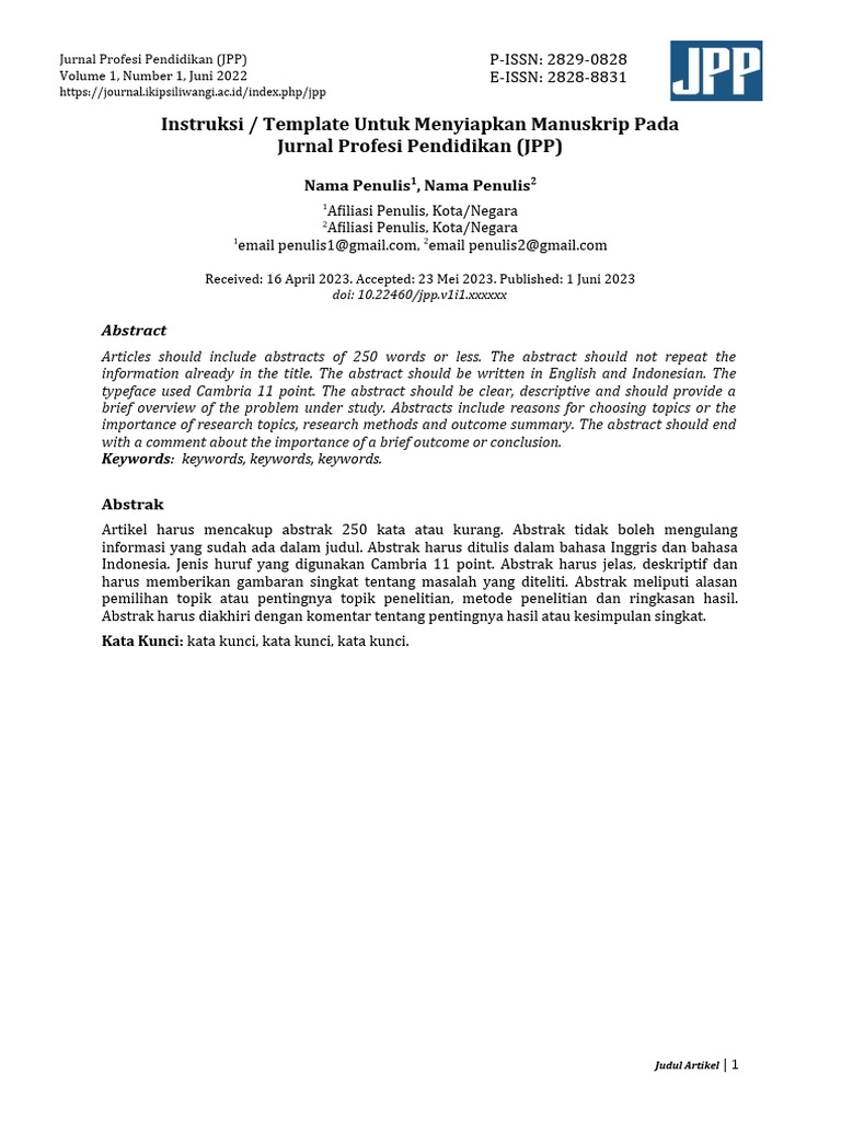 Author Guidelines JPP 2023 | PDF