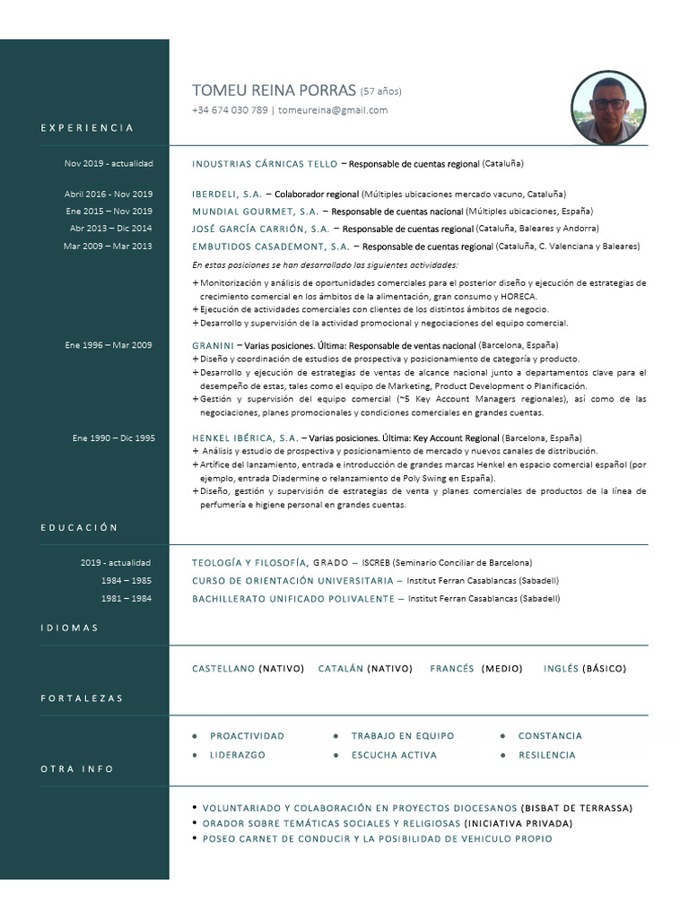 CV Esp Tomeu Reina 2023 | PDF | Negocios