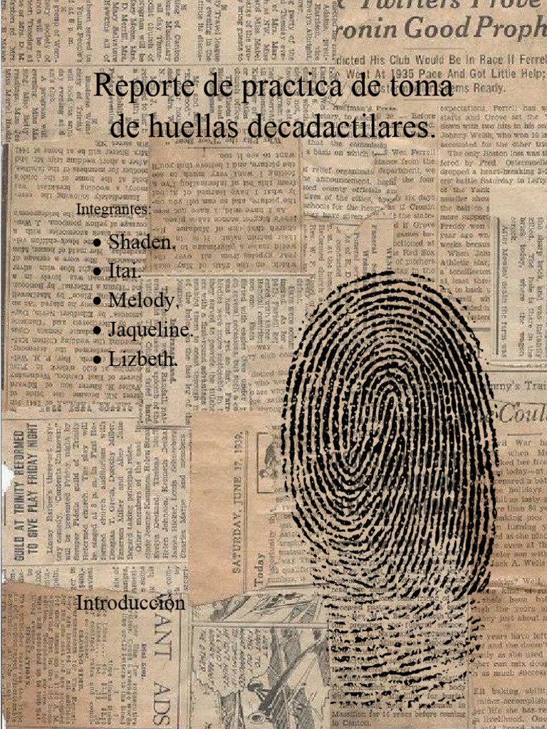 Práctica de Toma de Huellas Dactilares | PDF | Huella dactilar