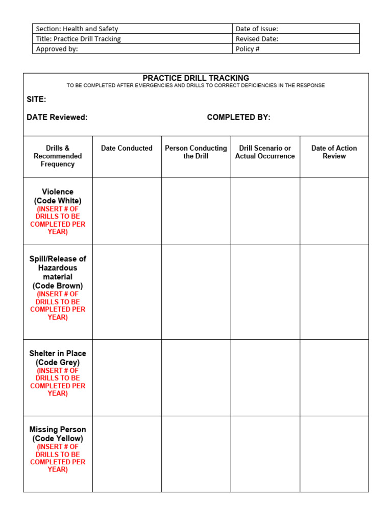 Practice Drill Tracking | PDF