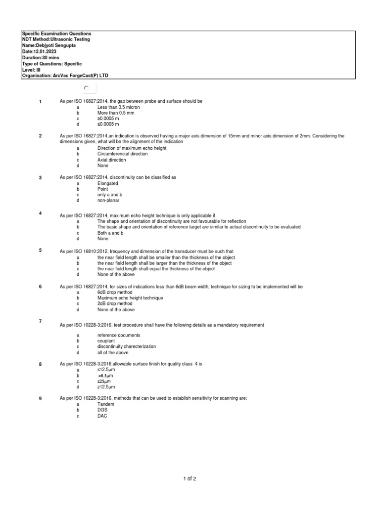 ISO 16827:2014 Ultrasonic Testing Guide | PDF | Applied And ...