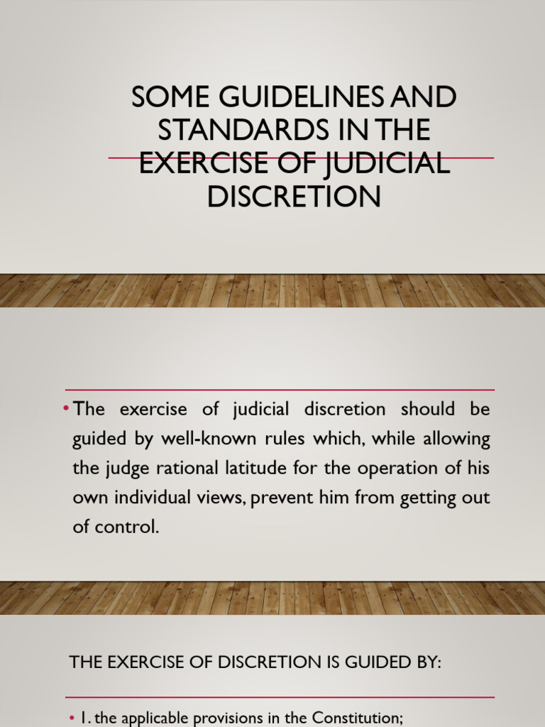 Judicial Discretion Guidelines | PDF