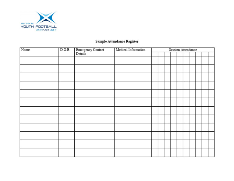 Attendance Register Sample | PDF