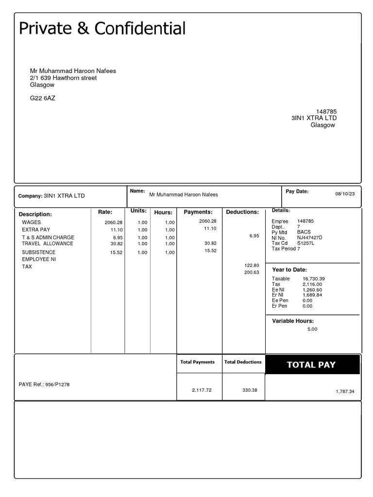 Payslip | PDF | Government | Personal Finance