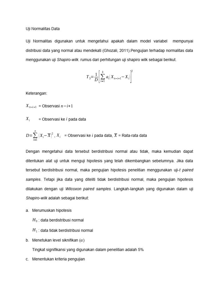 Uji Normalitas Data | PDF
