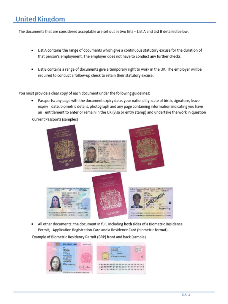 Document Instructions - United Kingdom | PDF | Passport | Travel Visa
