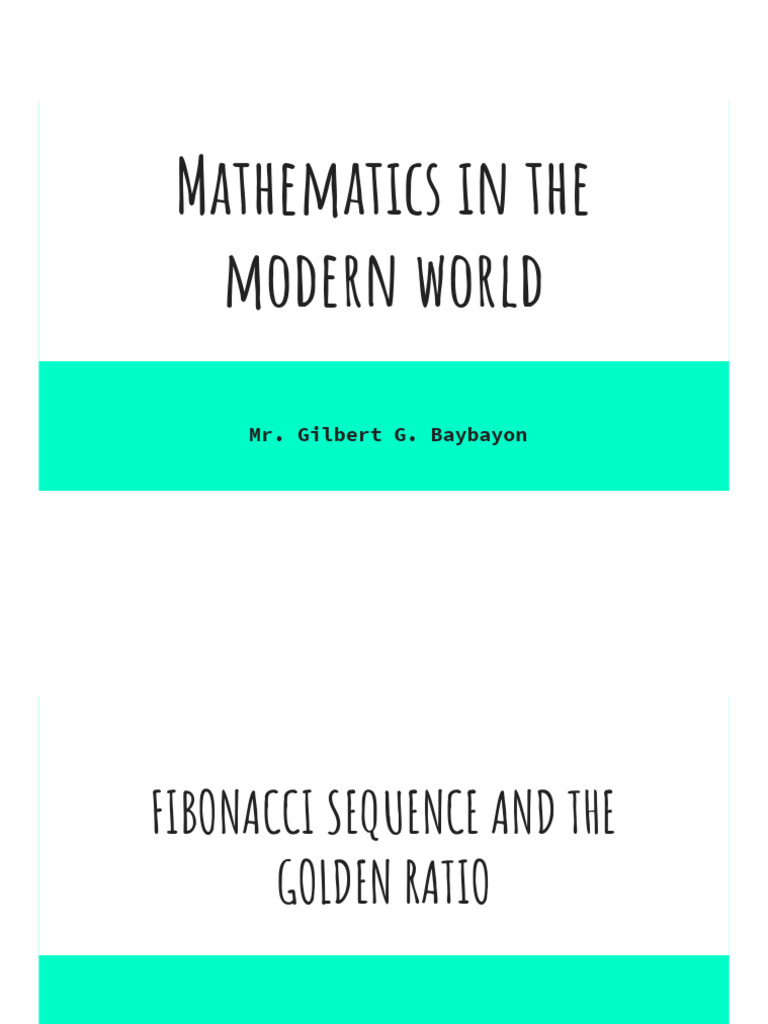 GED0103 Module 1.3 - Mathematics in Our World (Fibonacci Sequence and The Golden Ratio) | PDF