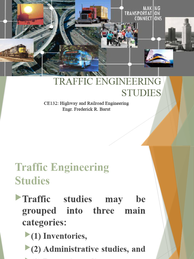 Types of Traffic Engineering Studies | PDF | Parking | Traffic