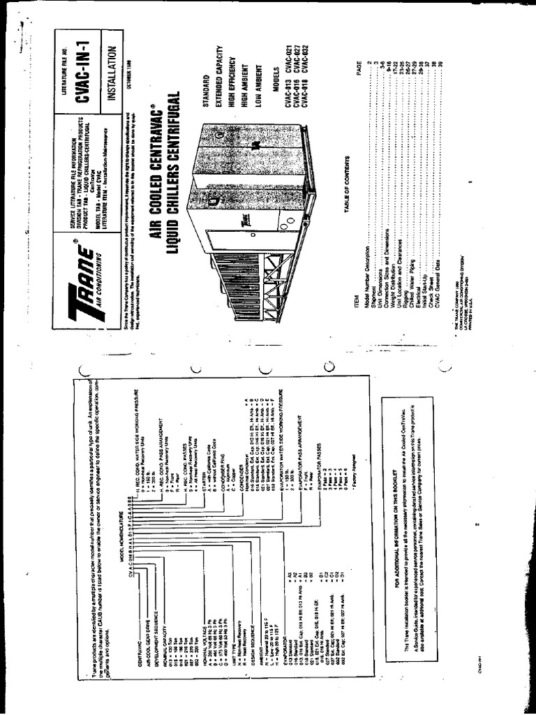 TRANE CHILLERS-N1 & M - Compressed | PDF