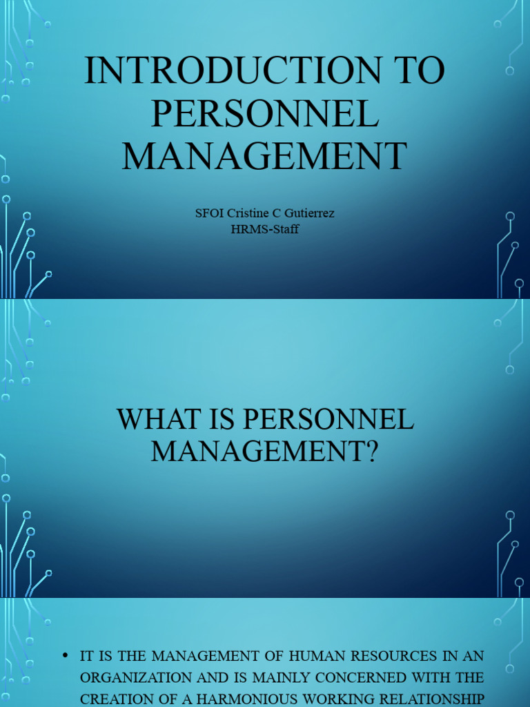 Introduction To Personnel Management | Download Free PDF | Recruitment ...