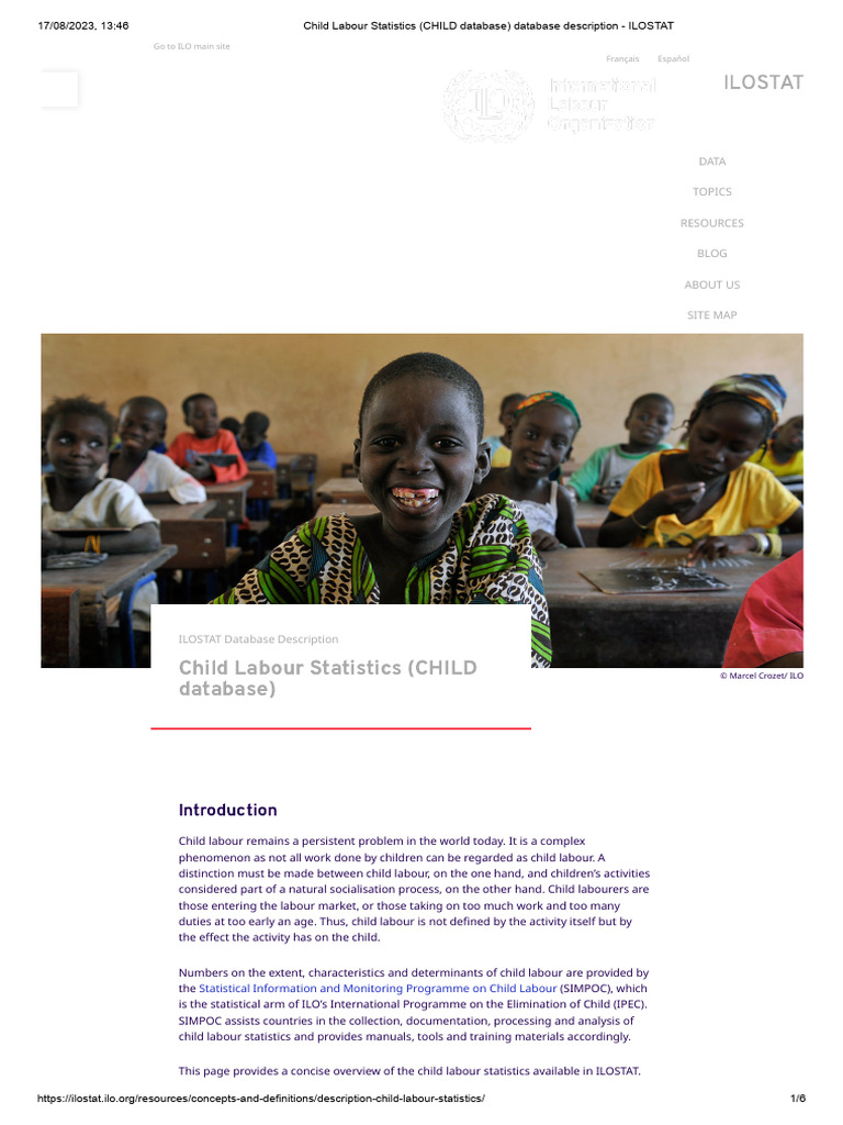 Child Labour Statistics (CHILD Database) Database Description - ILOSTAT | PDF