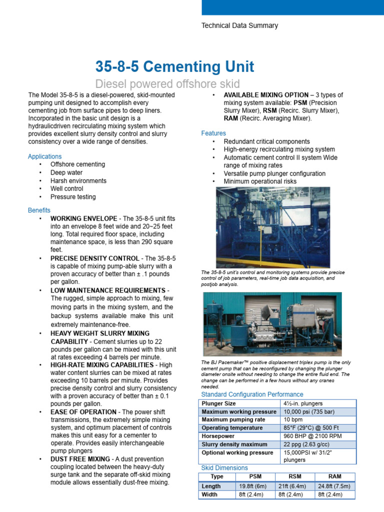 35-8-5 Cement Diesel Powered Offshore Skid ECS BJ | PDF | Pump ...