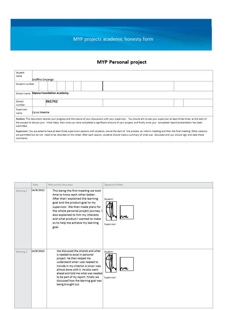 Academic Honesty Form | PDF