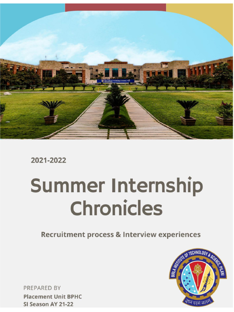SI Chronicles 2021-2022: Internship Insights | PDF