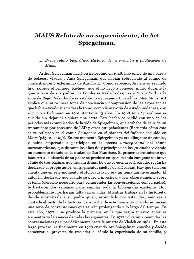 MAUS | PDF | Historia | Clásicos