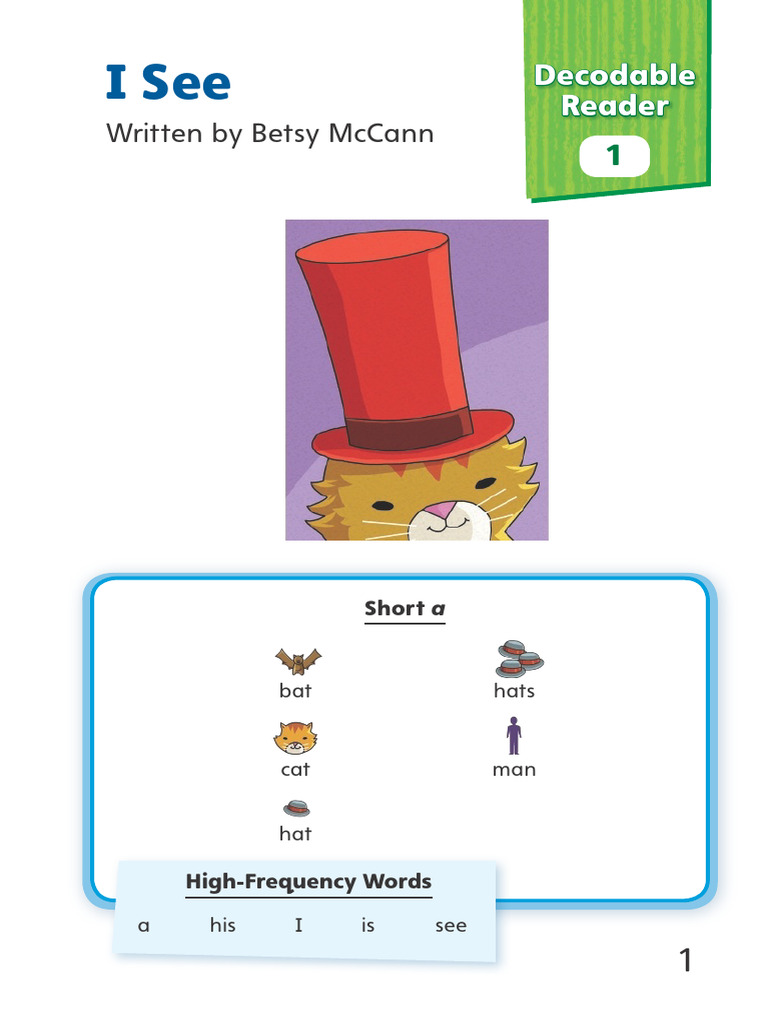 MV20 G1 Decodable Reader 01 I See Booklet Web | PDF