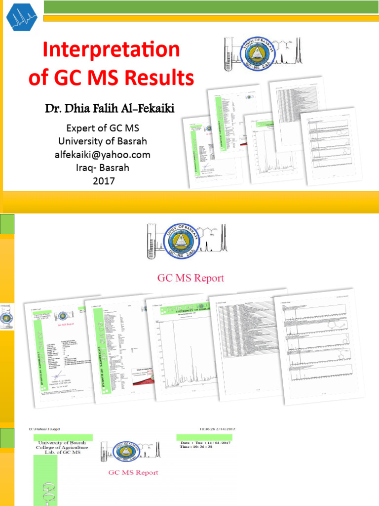 GC MS | PDF | Gas Chromatography–Mass Spectrometry | Mass Spectrometry