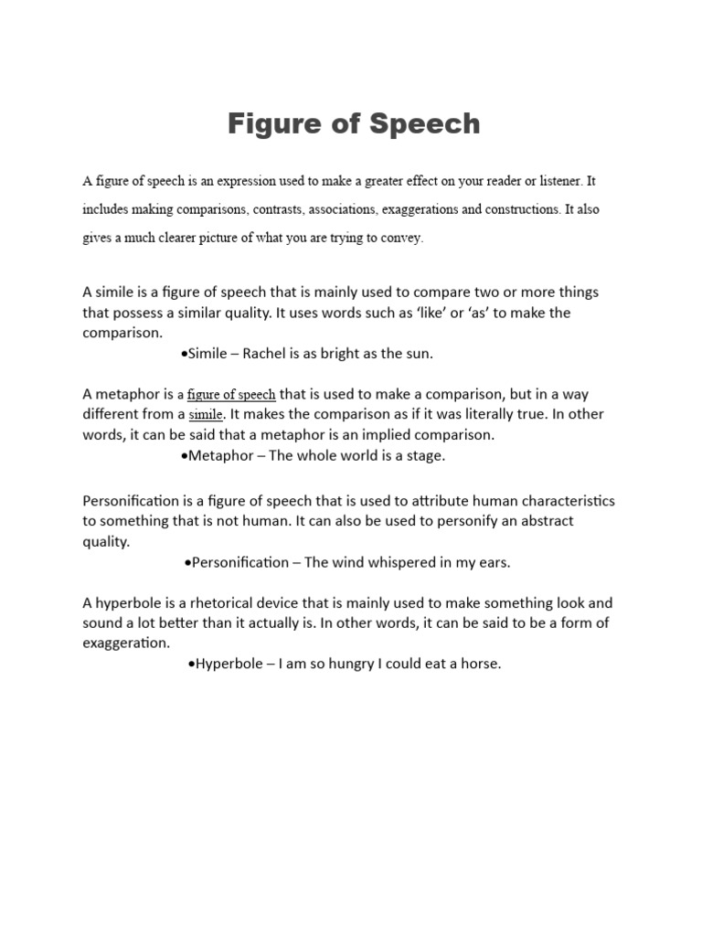 Figure of Speech PRINT | PDF