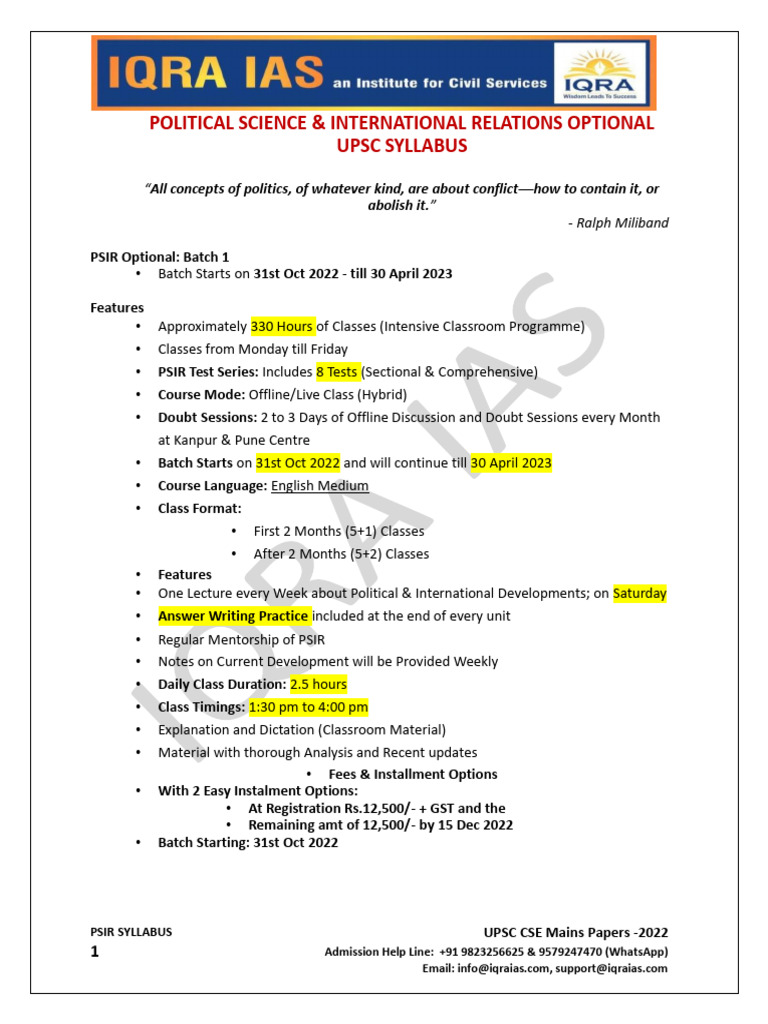 PSIR Optional Syllabus | PDF | Political Philosophy | Marxism