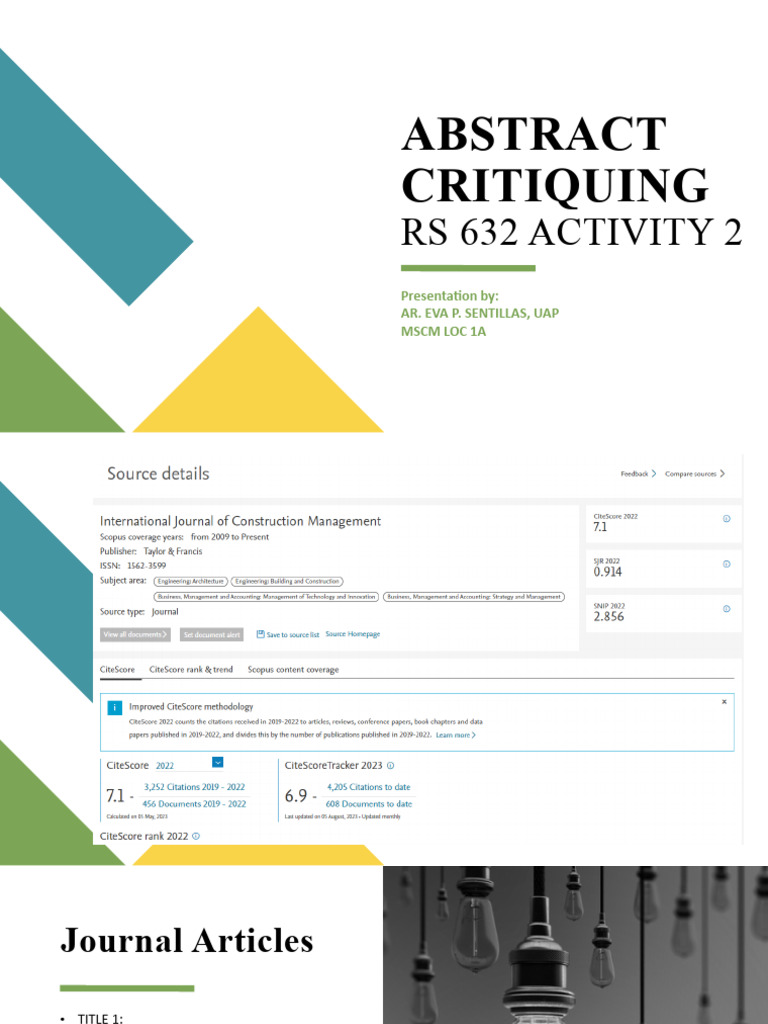 Activity 2 - Abstract Critiquing | PDF