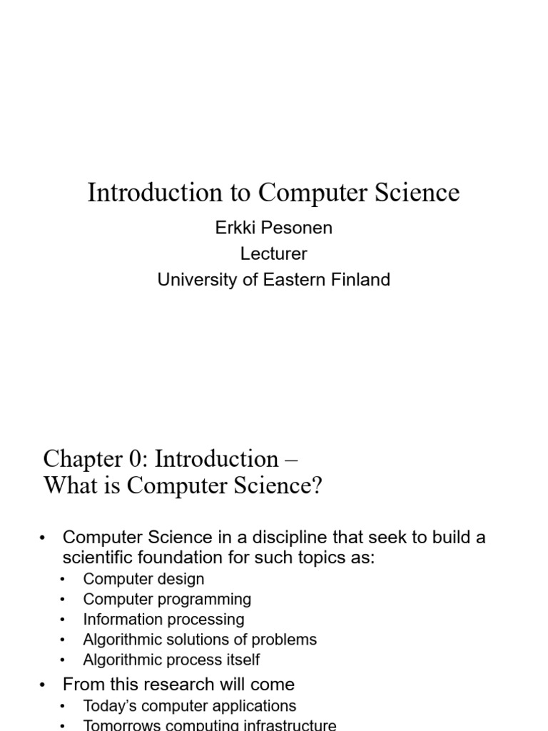 Introduction To Computer Science | PDF | Algorithms | Computer Science Introduction To Computer Science | PDF | Algorithms | Computer Science
