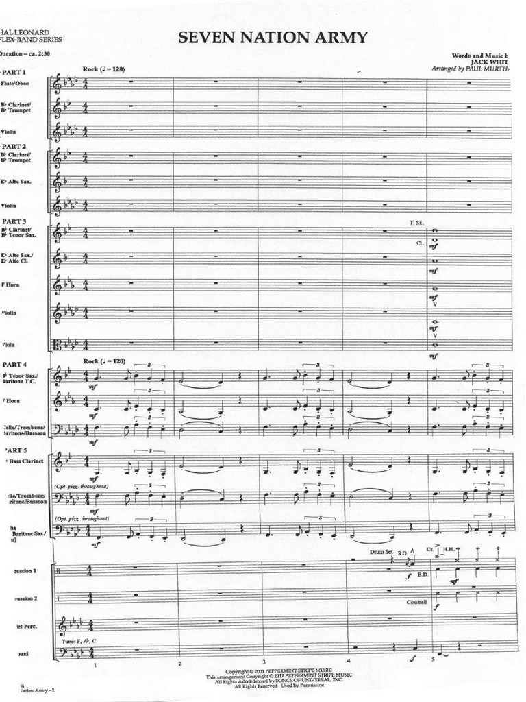 Seven Nation Army Flex Band Arr Paul Murtha Score | PDF