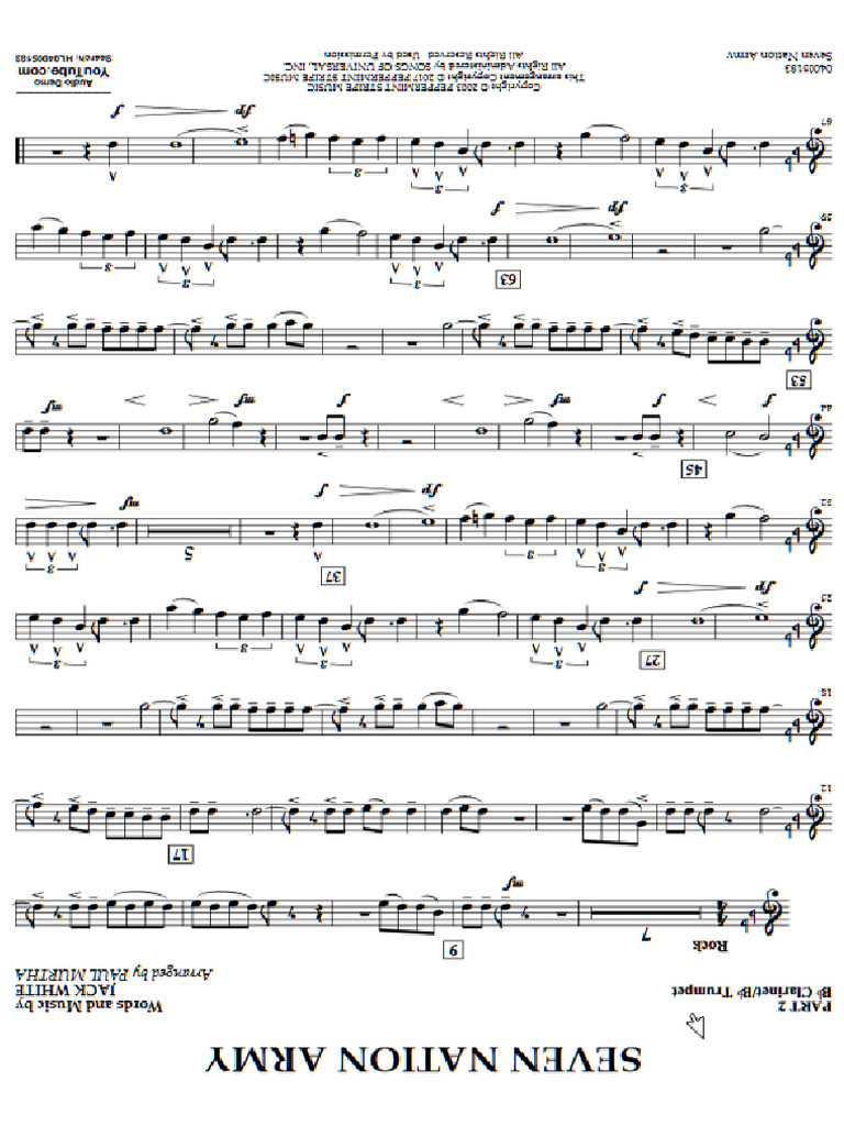 Seven Nation Army Flexband Arr Paul Murtha | PDF