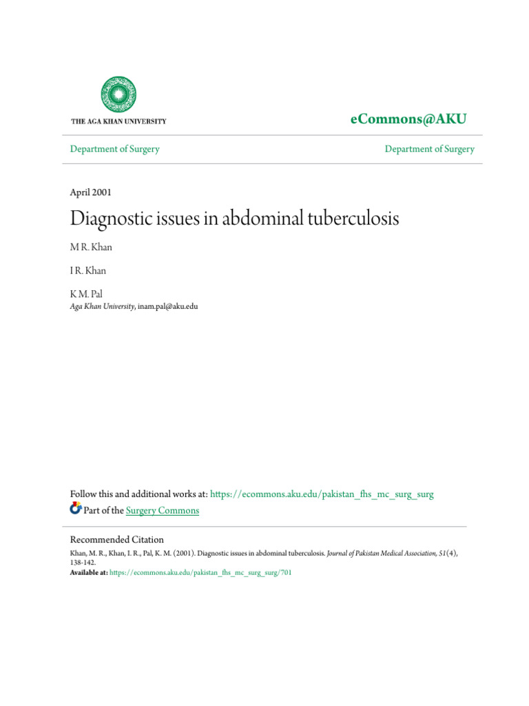 Diagnostic Challenges in Abdominal TB | PDF | Science & Mathematics